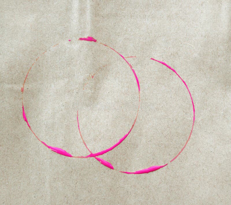 Wet Pink Ring Stain on Brown Paper with Texture Stock Image - Image of ...