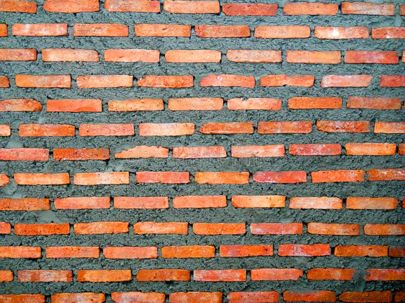 Wet Plaster Red Brick Wall Background of Brick Wall Texture Stock Image ...