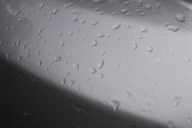 Wet Raindrops on Abstract Silver Metal Stock Image - Image of metal ...