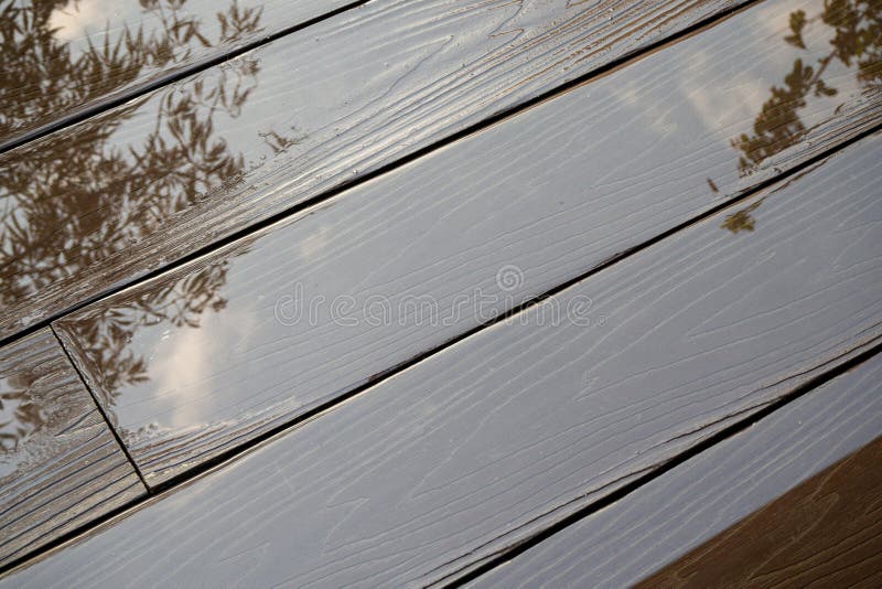 Wet with Reflections Garden Decking. Deck Board, Diagonal Laying. Wood ...