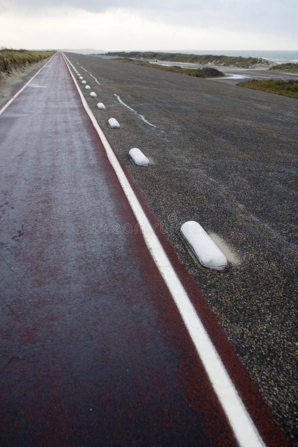 Wet road stock image. Image of cold, dirt, tarmac, sand - 414751