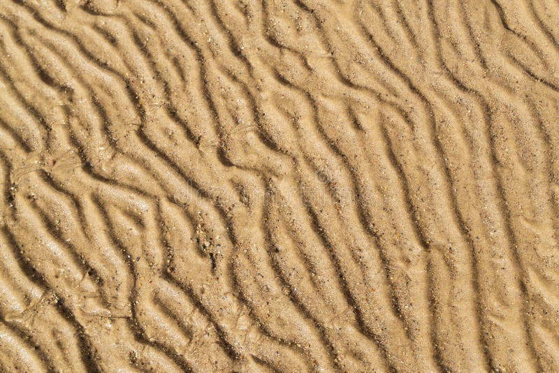 Wet Sand with Abstract Wave Pattern. Sand Texture Background. Stock ...