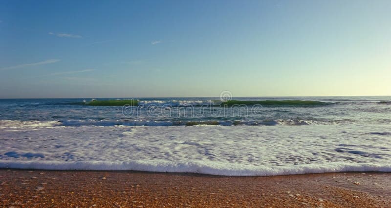 Wet Sand Beach Close Up stock image. Image of horizon - 97321781