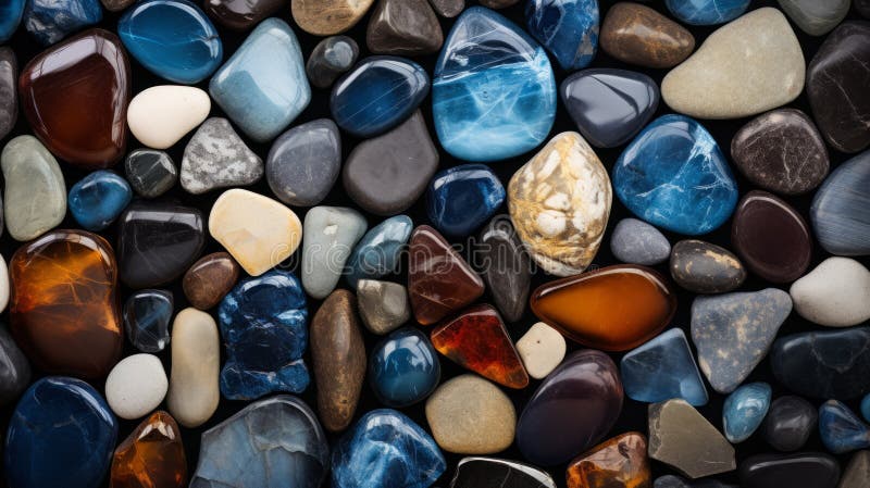 Wet Sea Pebble Stones with Different Colors and Patterns. Neural ...