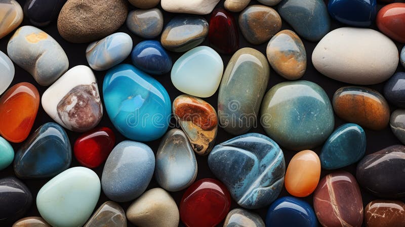 Wet Sea Pebble Stones with Different Colors and Patterns. Neural ...