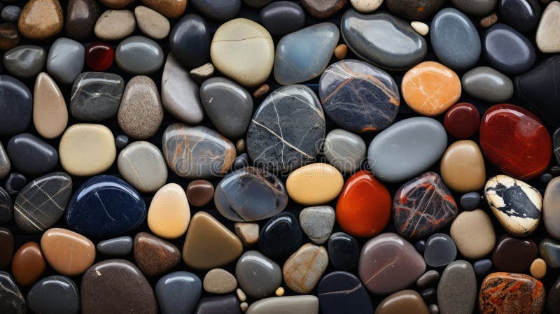 Wet Sea Pebble Stones with Different Colors and Patterns. Neural ...