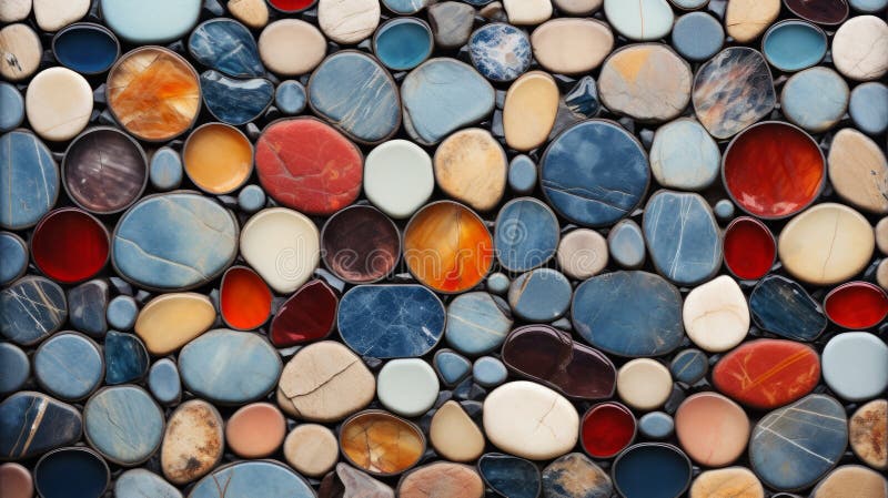 Wet Sea Pebble Stones with Different Colors and Patterns. Neural ...