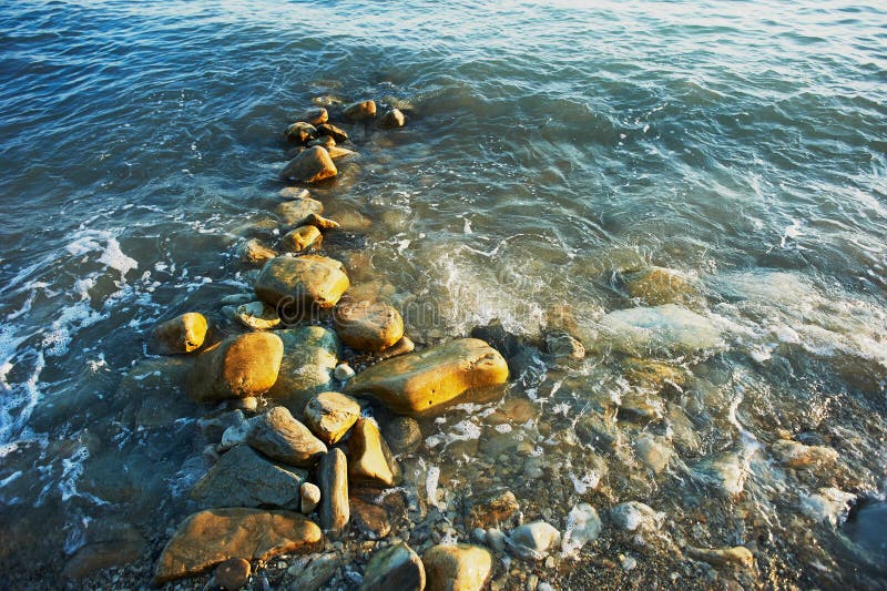 Wet Sea Rocks, Washed by the Waves. Stock Photo - Image of beautiful ...