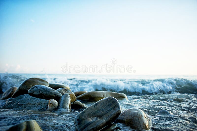 Wet Sea Rocks, Washed by the Waves. Stock Photo - Image of colorful ...