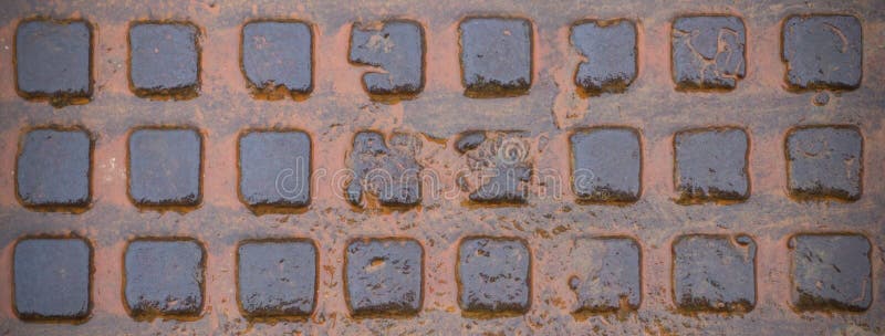 Wet Sewer Hatch. Vignette, Background, Texture Stock Image - Image of ...