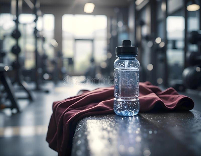 Hydration Break in a Modern Gym by AI Generated Stock Illustration ...