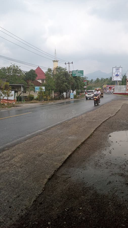 Wet and slippery highway. editorial photography. Image of asphalt ...