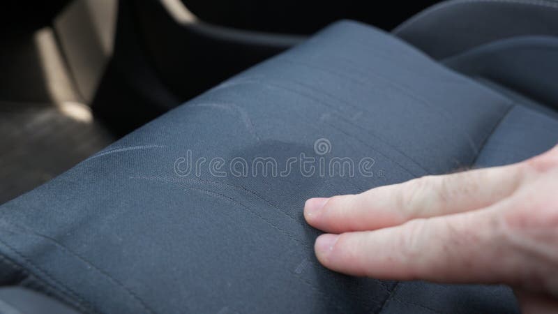 Wet Spot on Fabric Upholstery of Car Seat Stock Image - Image of ...