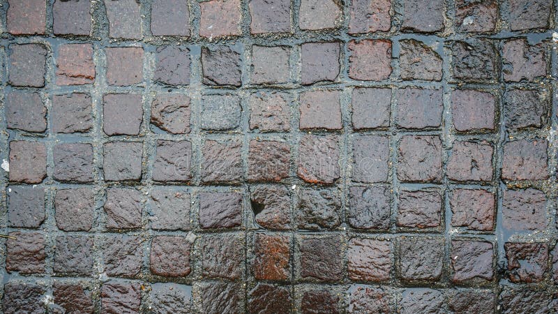 Wet Square Cobble Stone Road, Texture Photographed from Above Stock ...