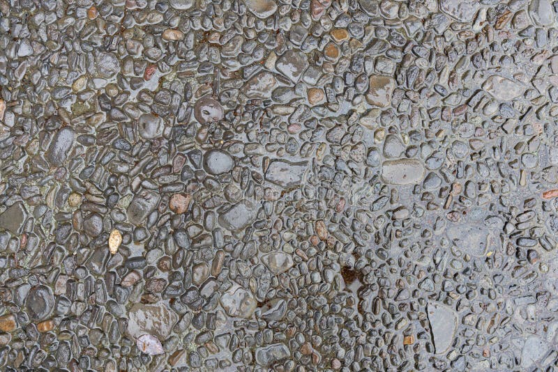 Wet Stone Floor Texture Background Stock Photo - Image of rain, pebble ...