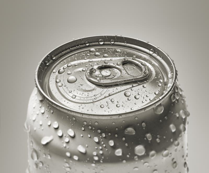 Wet Surface of a Metal Can with a Cold Drink Close-up Stock Image ...
