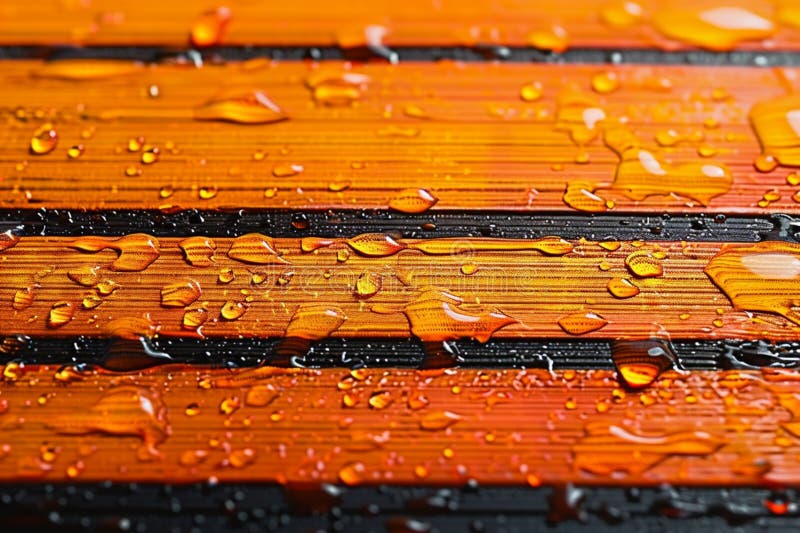 Wet Surface with Vibrant Orange Stripes, Creating Visually Textured ...