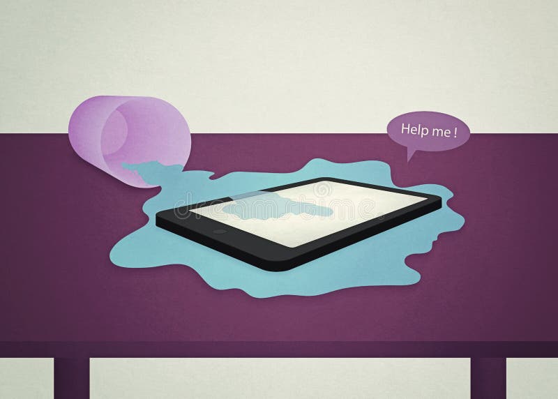Wet tablet stock illustration. Illustration of cyber - 48283835