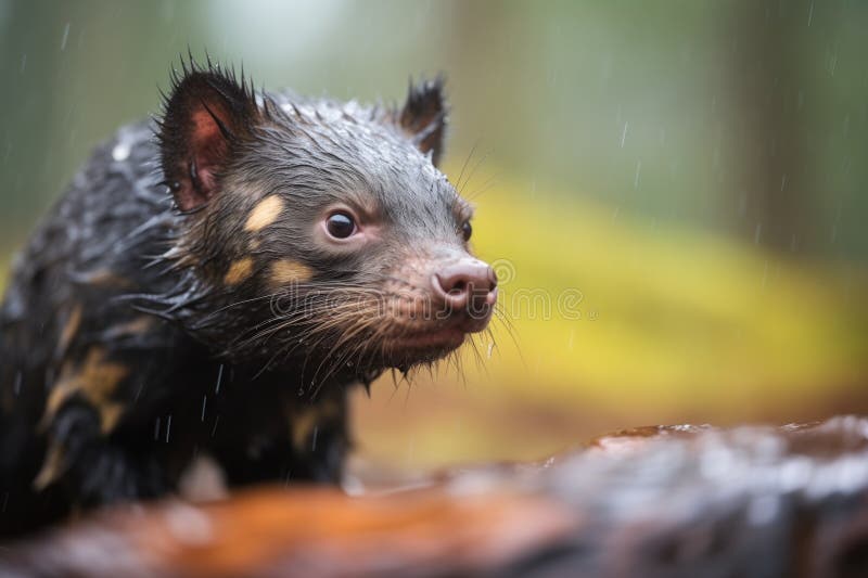 Wet Tasmanian Devil after Rain Stock Illustration - Illustration of ...