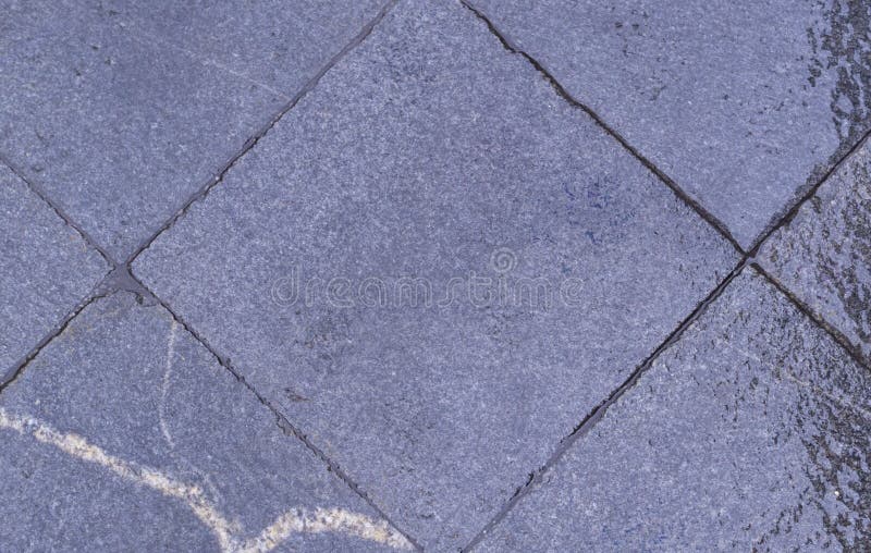 Tiled Sidewalk Pavement at Rainy Day. Background, Texture. Stock Image ...