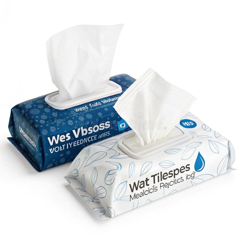 Wet Tissues Packaging Mockup Stock Illustration - Illustration of ...