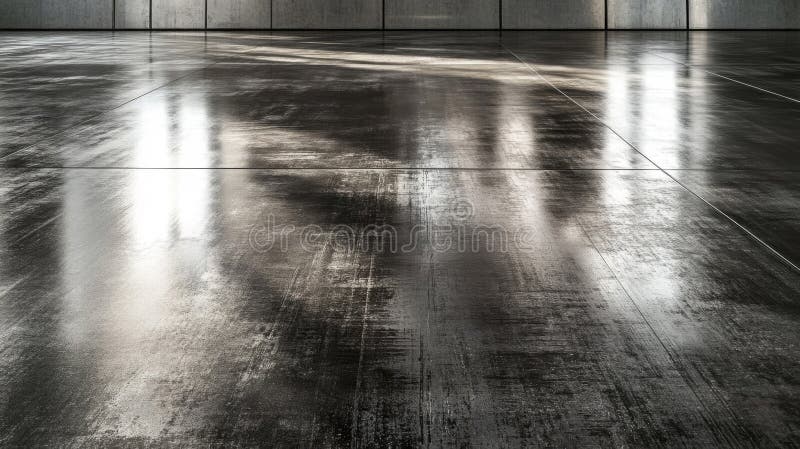 Wet Urban Ground Reflections: Dark Gray Concrete Surface Stock ...