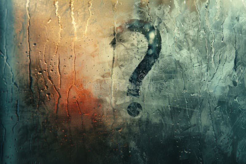 A Wet Window with a Question Mark, Suitable for Various Concepts Stock ...