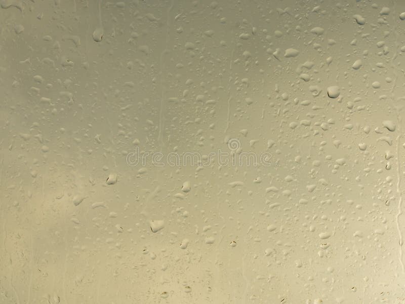 Wet Window with Rain Drops and a Cloudy Sky Outside Stock Photo - Image ...