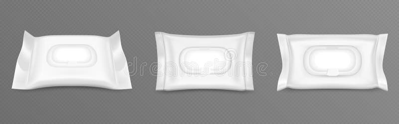 Wet Wipe Package with Plastic Flap Mockup. Stock Vector - Illustration ...