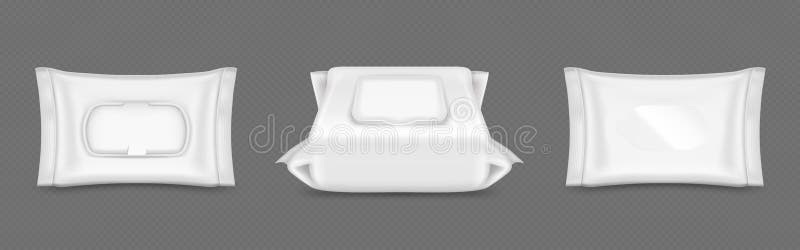 Wet Wipe Package with Plastic Flap Mockup. Stock Vector - Illustration ...