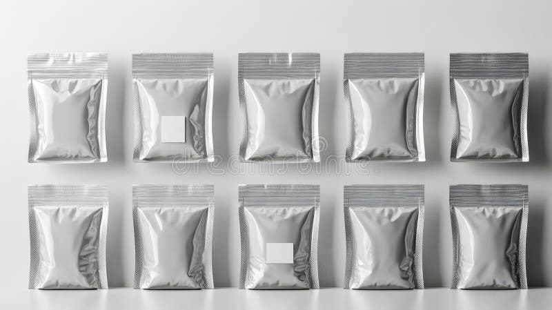 Wet Wipe Packages Lined Up on a White Base Stock Image - Image of ...