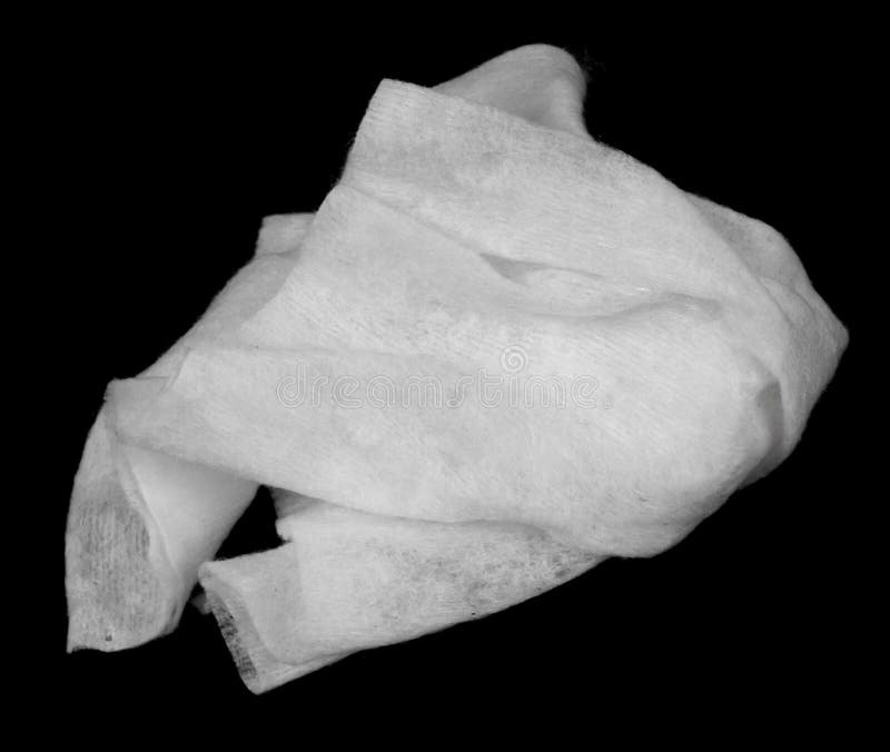 Wet Wipes on Black Background. Wet White Used Napkins Stock Photo ...