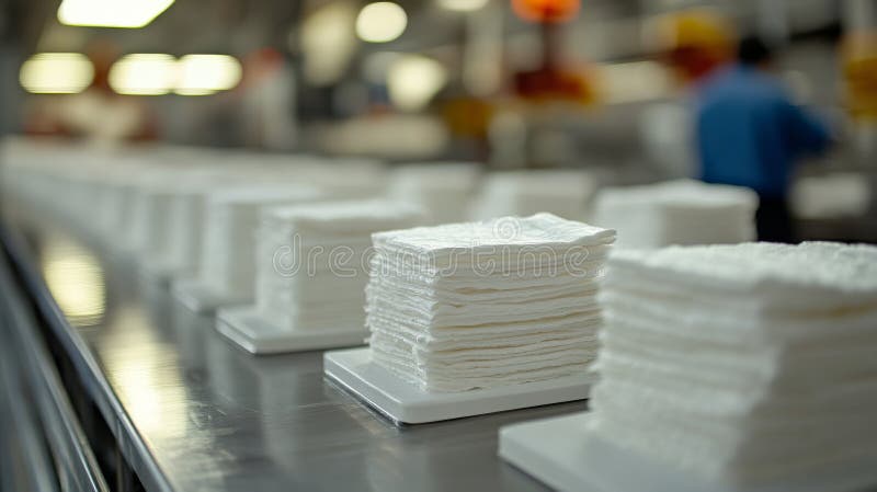 Wet Wipes during Manufacturing, Using an Industrial Wet Wipes ...
