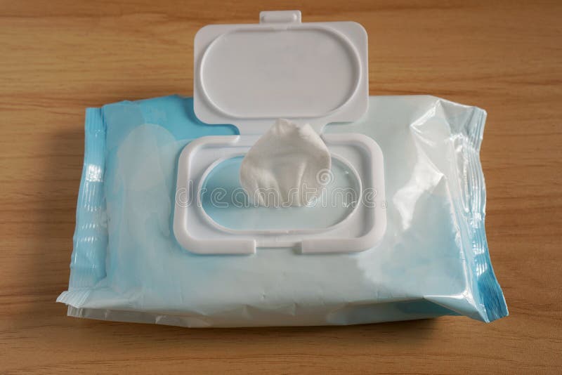 Wet Wipes in Plastic Packaging Stock Photo - Image of home, bacteria ...