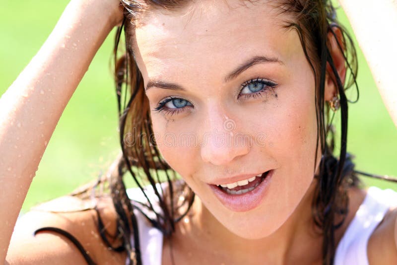 Wet Woman - a Studio Picture Stock Image - Image of legs, people: 35227295