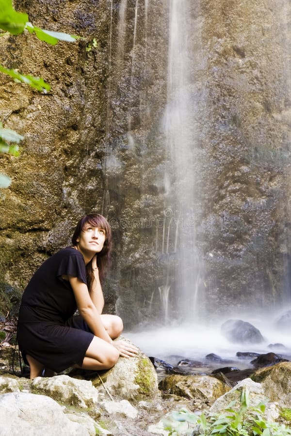 Wet Woman Under Waterfall Picture. Image: 6612651