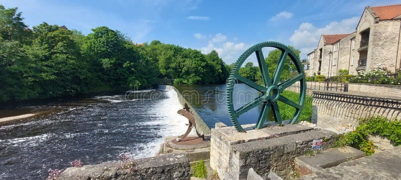 Wetherby River Weir on a Sunny Day Yorkshire England UK Stock Photo ...