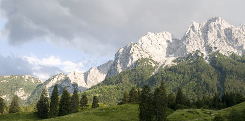 Wetterstein Massif Mountains Stock Photo - Image of pine, clad: 5592414