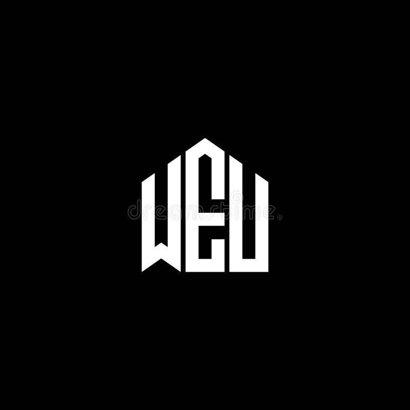 WEU Letter Logo Design on BLACK Background. WEU Creative Initials ...