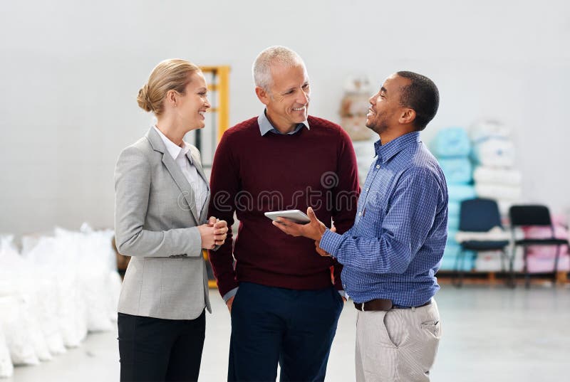 Weve Definitely Made Progress. Managers Inside of a Warehouse. Stock ...