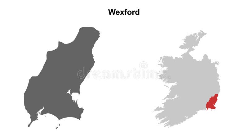 Wexford outline map stock vector. Illustration of borough - 378870468