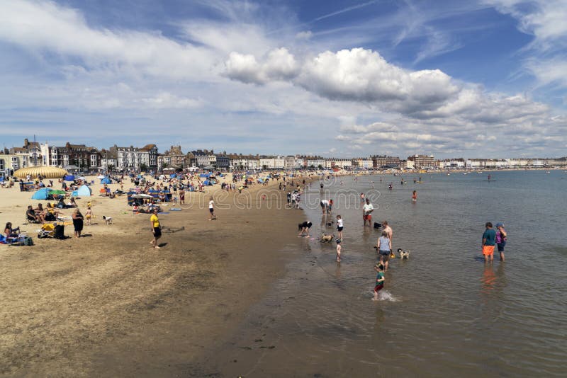 Weymouth Seafront Crowded with Visitors and Locals in the Summer ...