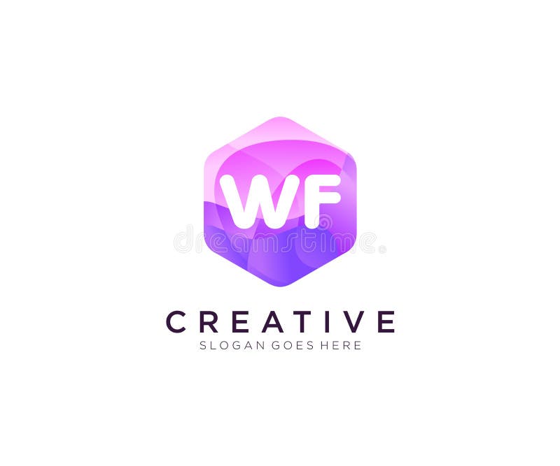 WF Initial Logo with Colorful Hexagon Modern Business Alphabet Logo ...