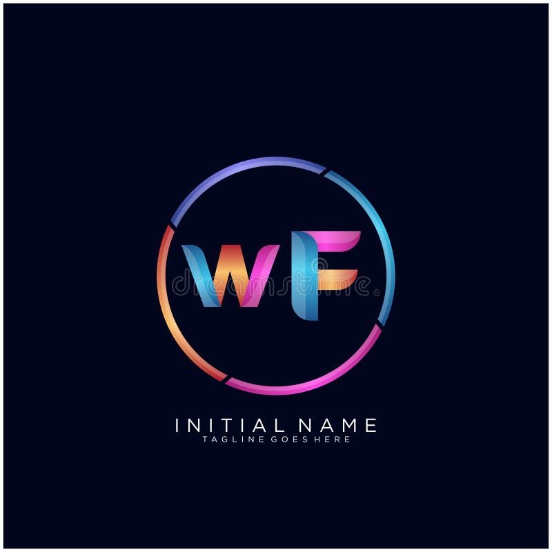 WF Letter Logo Icon Design Template Elements Stock Vector ...