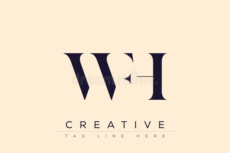 WFH Abstract Letter Logo Design Stock Vector - Illustration of ...