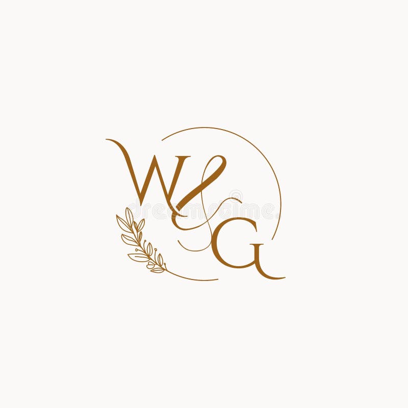 WG Initial Wedding Monogram Logo Stock Illustration - Illustration of ...