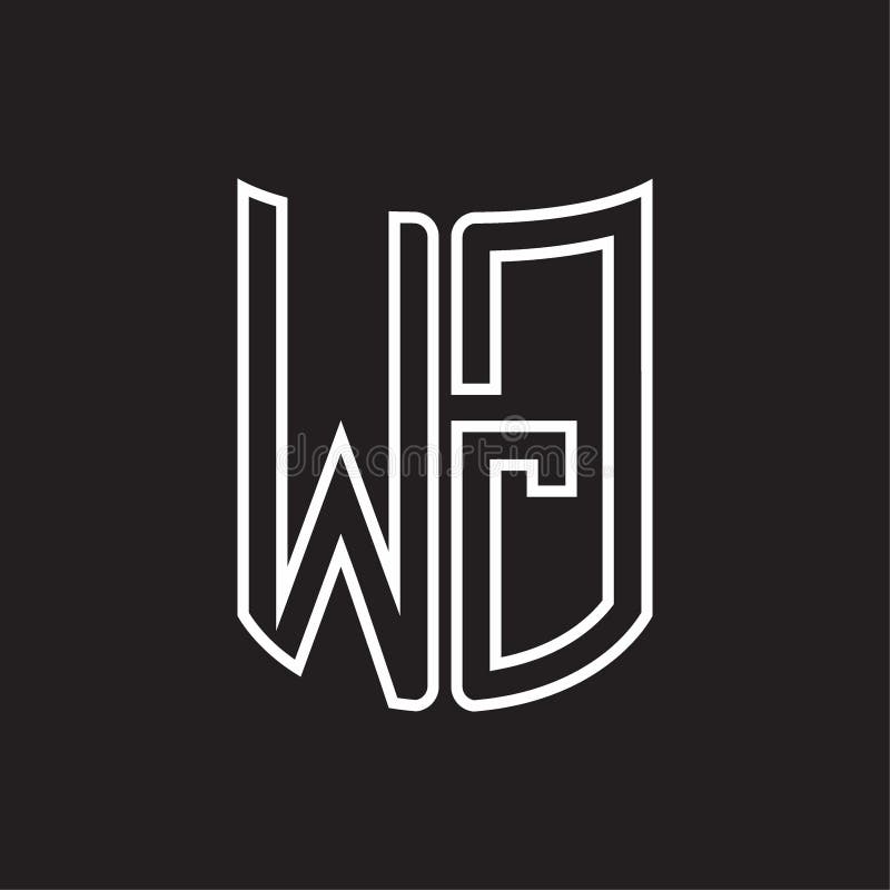 WG Logo Monogram with Ribbon Style Outline Design Template Stock ...