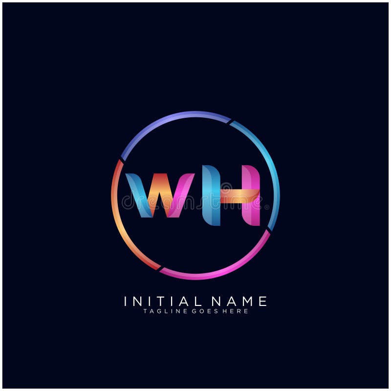 WH Letter Logo Icon Design Template Elements Stock Vector ...