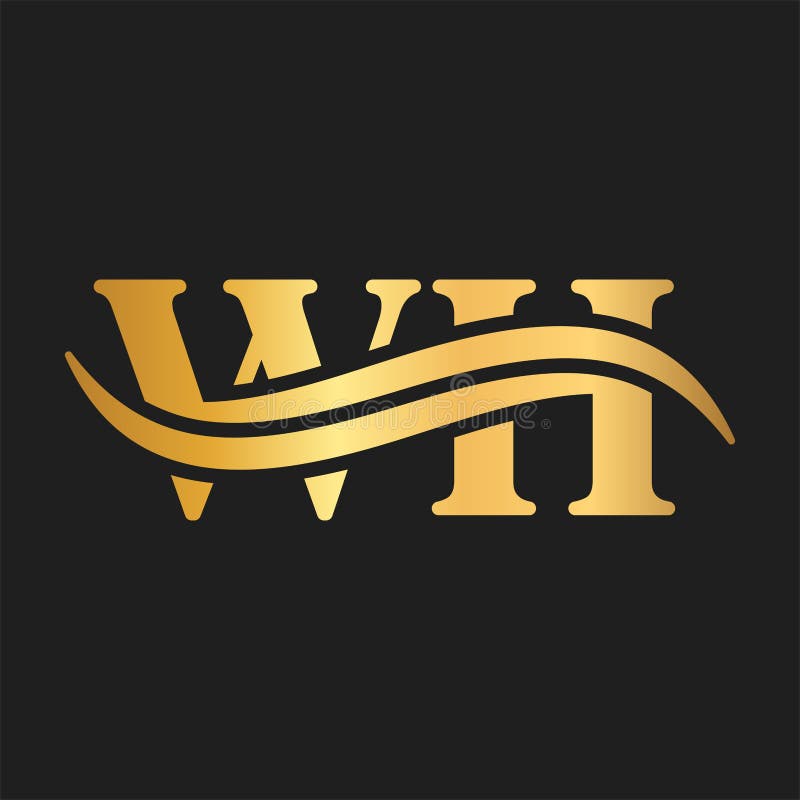 WH Letter Logo Wave Monogram Elegant Design Stock Vector - Illustration ...