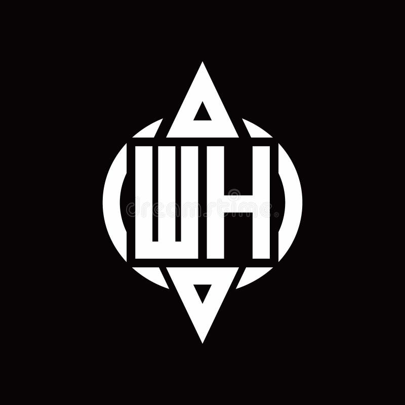 WH Logo with Circle Rounded Combine Triangle Top and Bottom Side Design ...